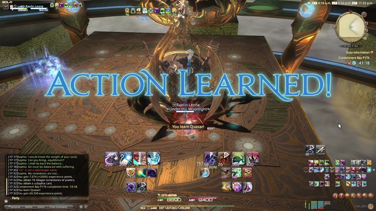 [Blue Mage Spells] Final Fantasy XIV: Quasar - Containment Bay P1T6 BLU ...