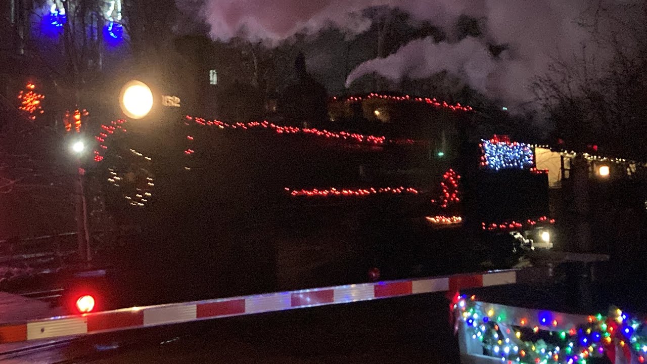 The Huckleberry Railroad: Christmas Holiday Magic Trains at Night - YouTube