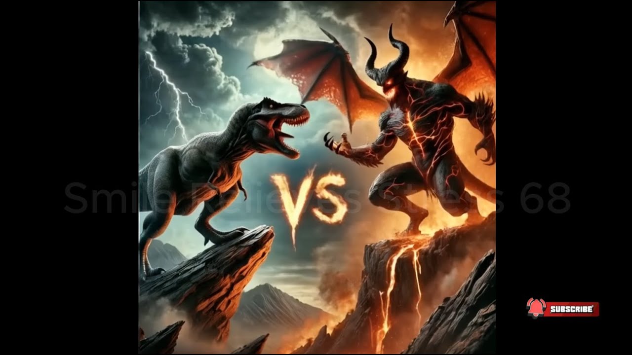 🐾 Epic Animal Battle: T-Rex 🦖 vs Demon Lord 👹 - Clash of Worlds! 🔥⚡ ...