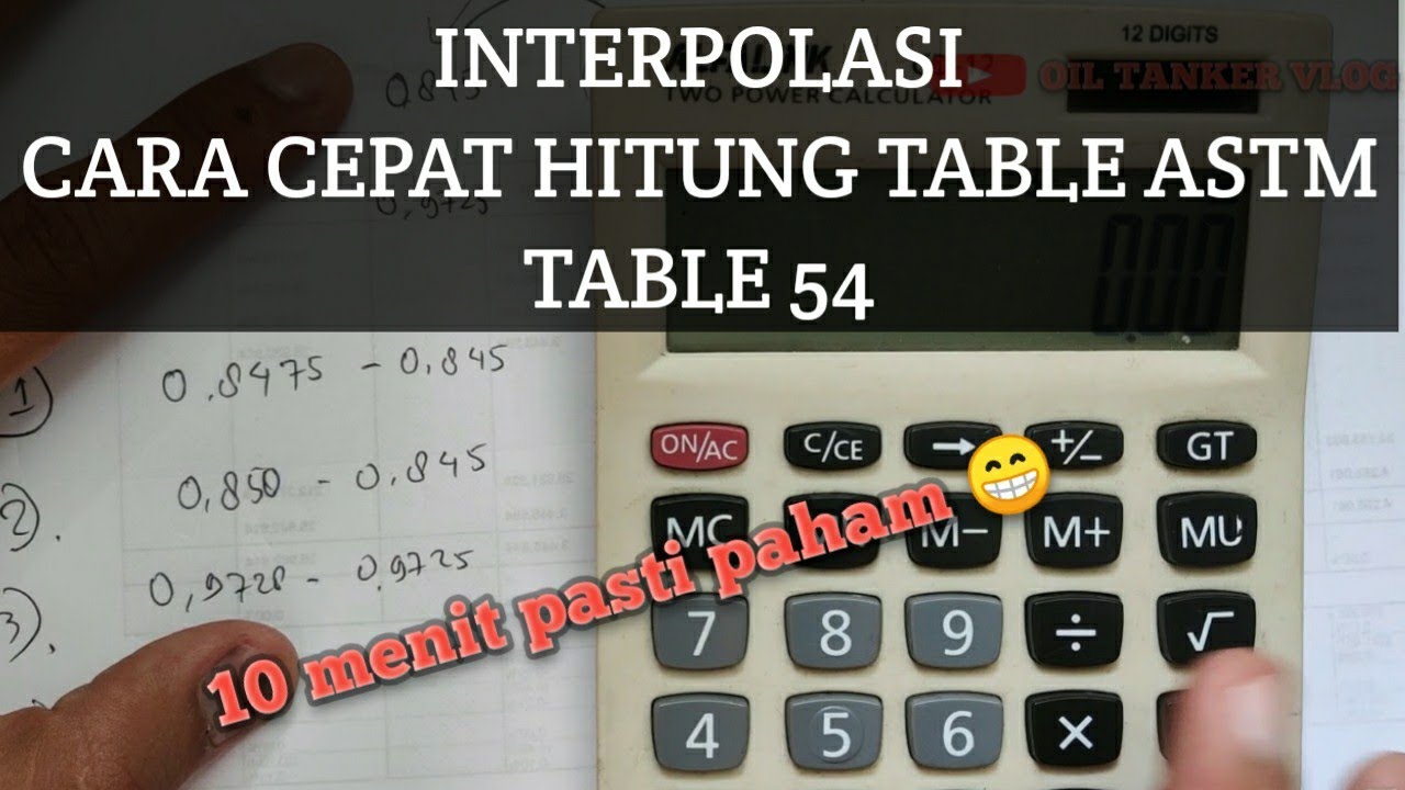 HITUNG CEPAT TABLE 54 ASTM. - YouTube