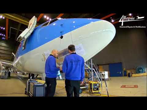 B 737 Max section 41 doubler fuselage skin  repair TIMELAPSE