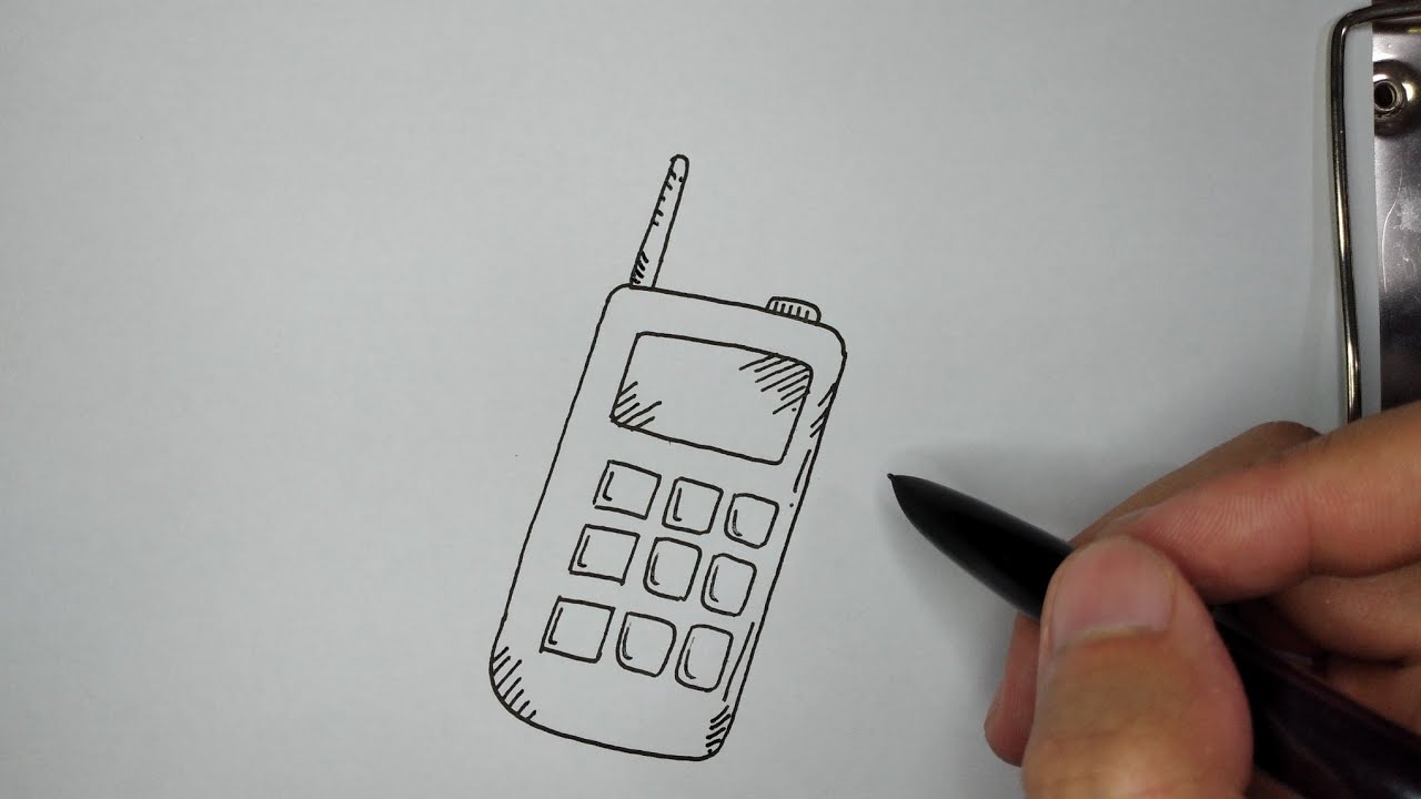 Cómo dibujar un walkie talkie/How to draw walkie talkie - YouTube