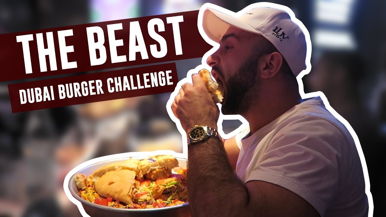 DUBAI'S MASSIVE 5 POUND BURGER CHALLENGE!!! - YouTube