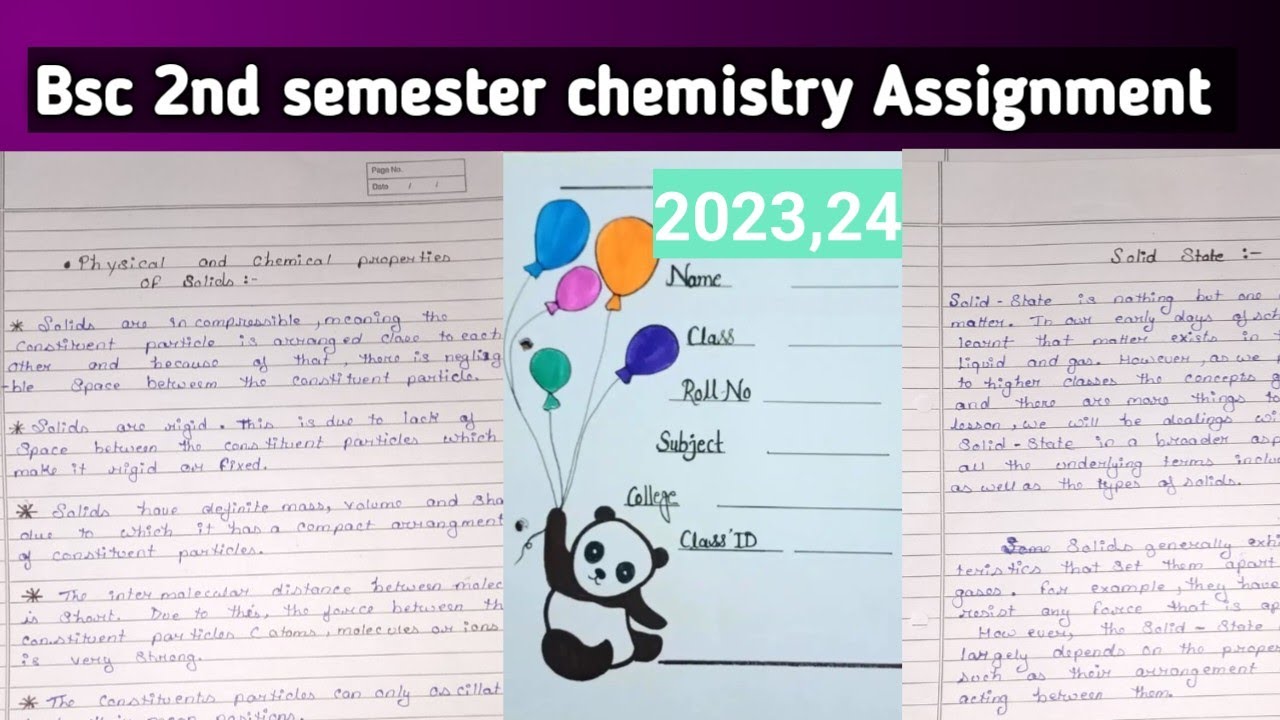 Bsc 2nd Semester Chemistry Assignment || Bsc 2nd Semester Wale Chemistry Ka File Kaise Banaye # ...