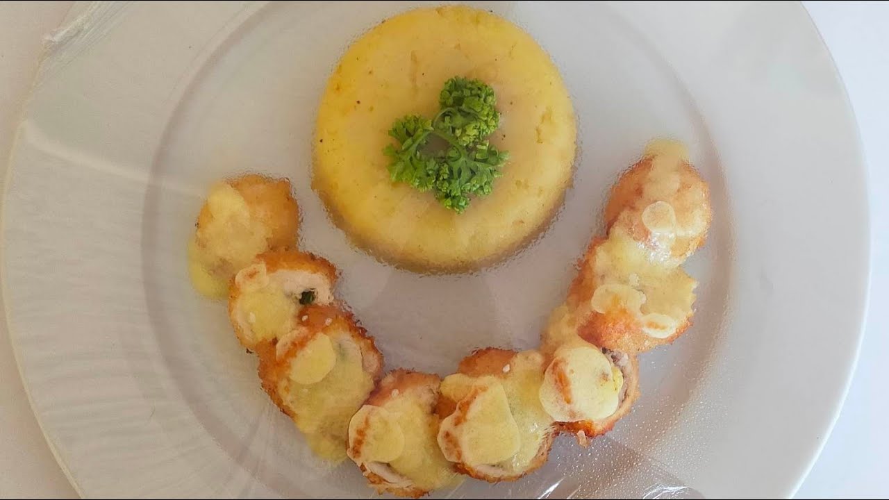 Stuffed Chicken Roulade and Potato with Bechamel Sauce - YouTube
