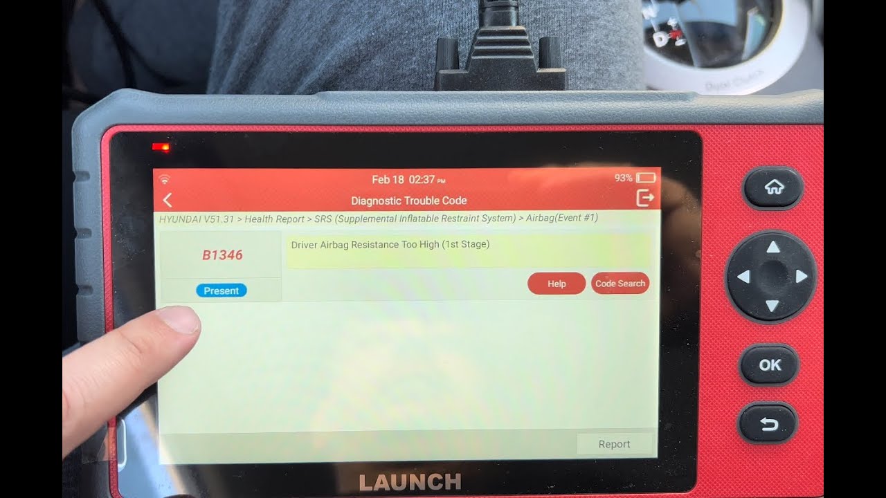 Solucion Code B1346 Hyundai Veloster 2014 AirBag error scanner Launch ...