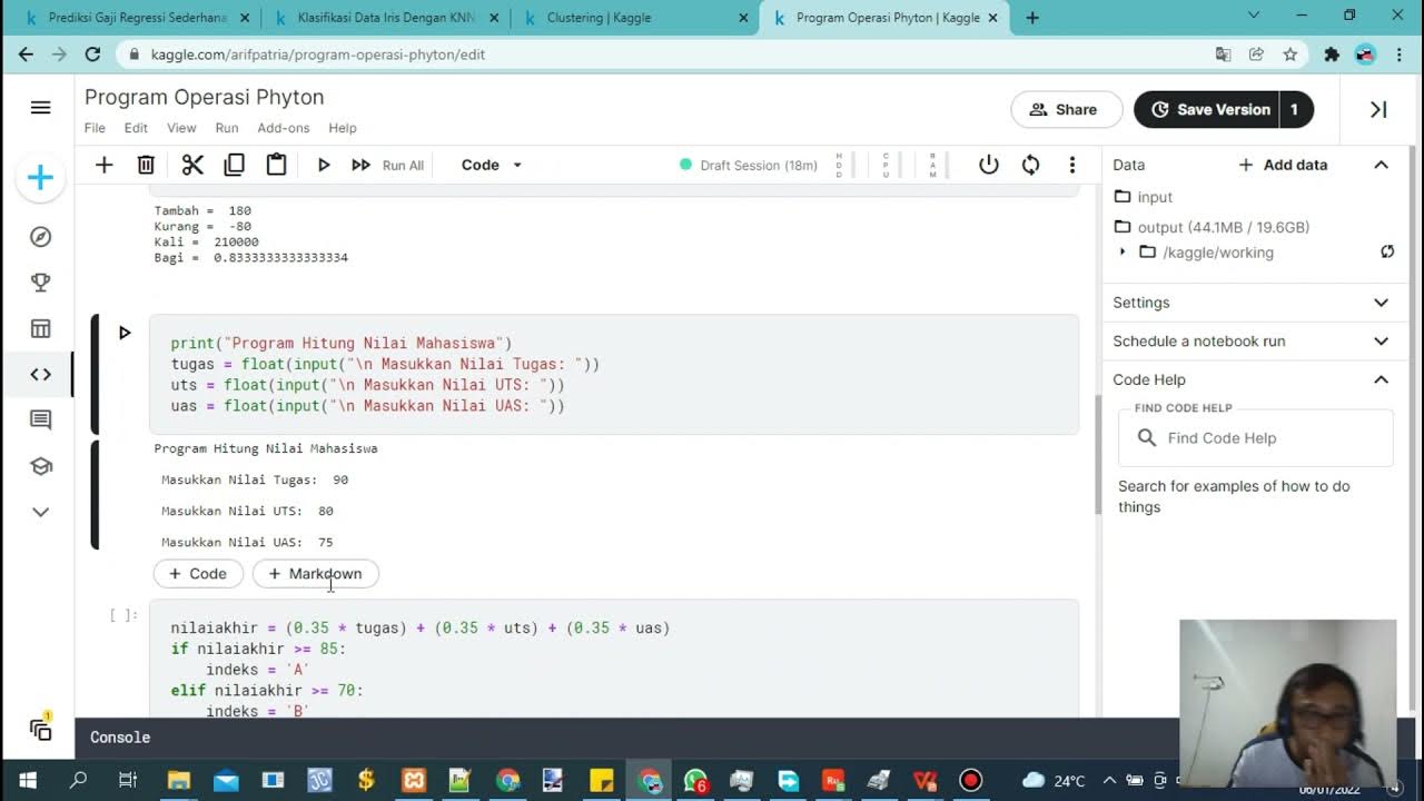 Contoh Program Phyton Menggunakan Kaggle - YouTube