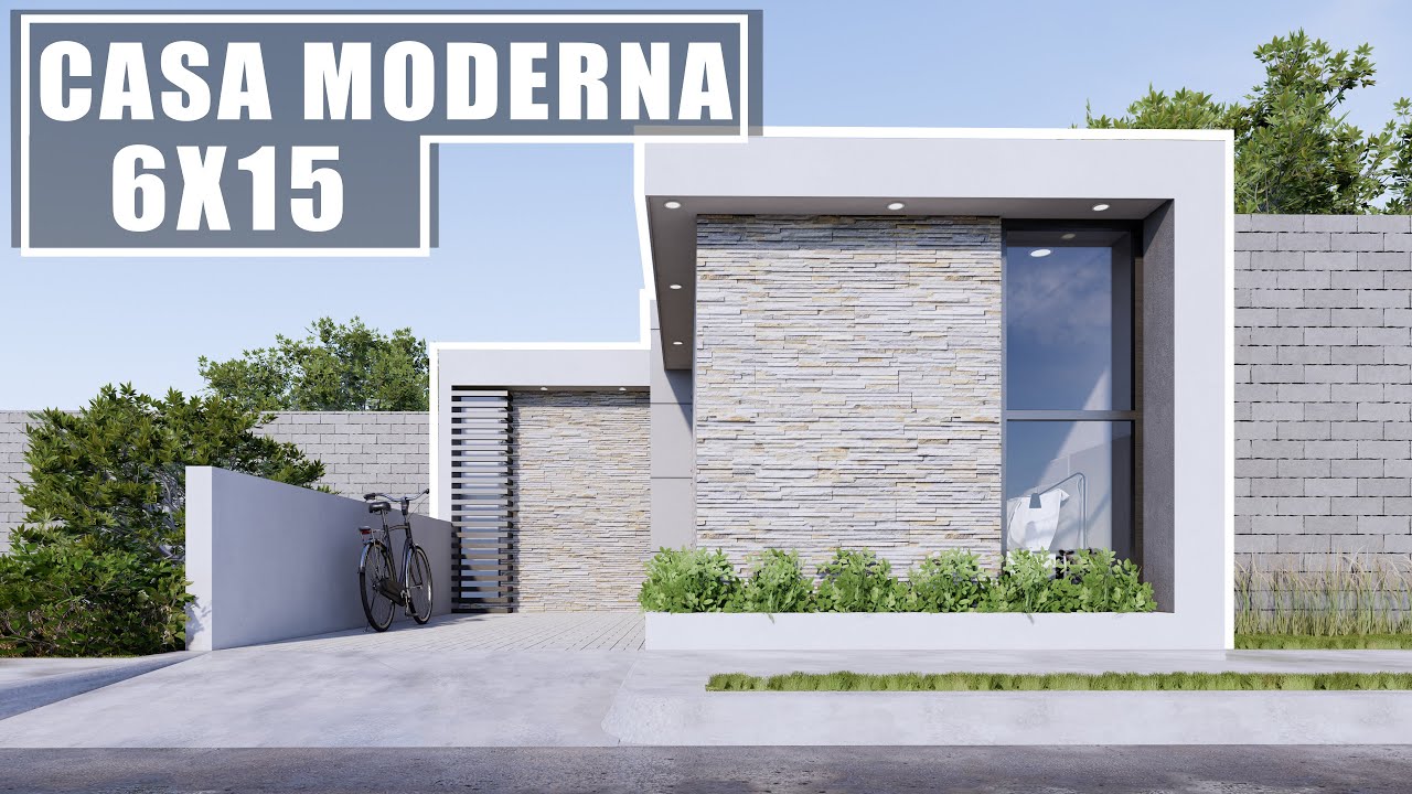 CASA MODERNA PEQUEÑA EN TERRENO DE 6X15 CON DOS RECÁMARAS Y BUENA ...