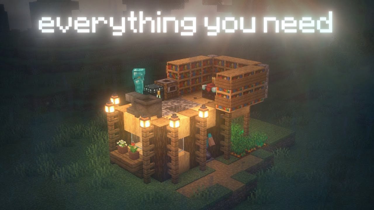 The Smallest Survival Base Minecraft Tutorial - YouTube