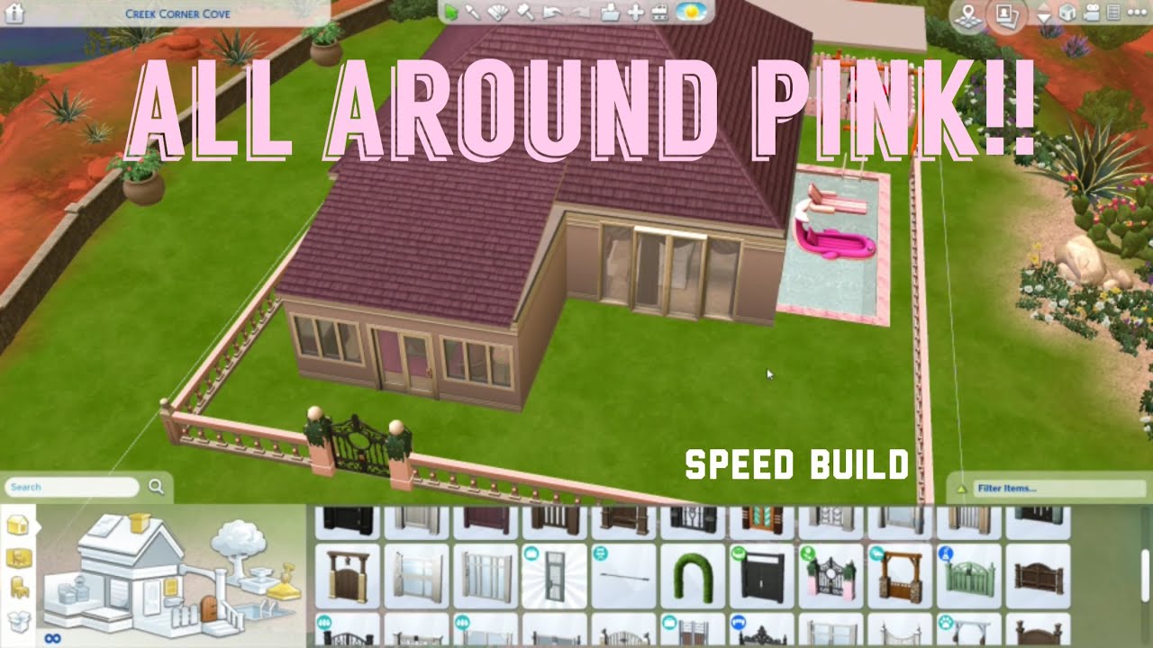 Build a Pink Concept House (Speed Build The Sims 4) - YouTube