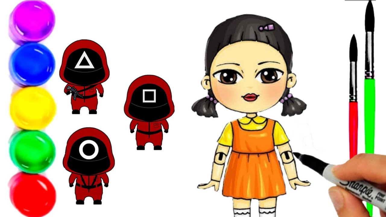 SQUID GAME How to draw squid game Funny - YouTube