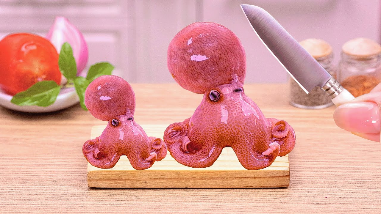 Best Of Food Mini Cooking | Spicy Miniature Octopus Recipes in Mini ...