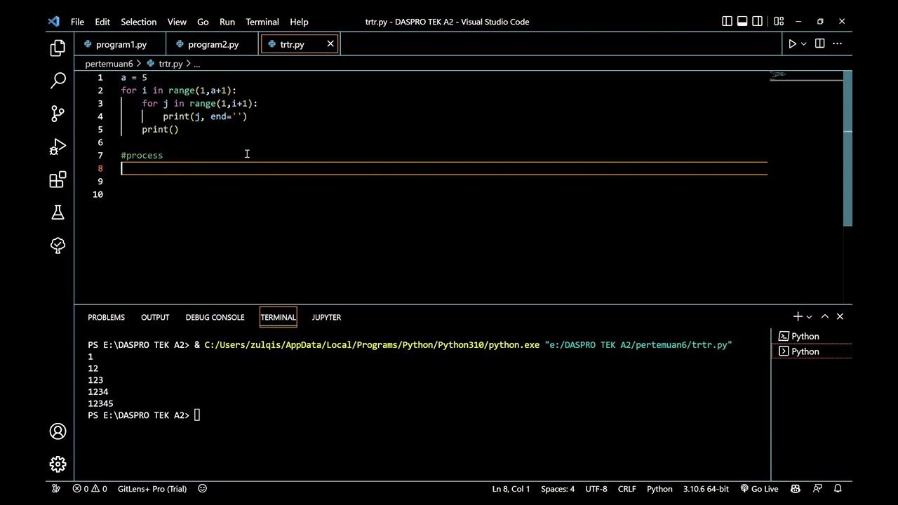 Python - Nested Loop (Program 1) - YouTube