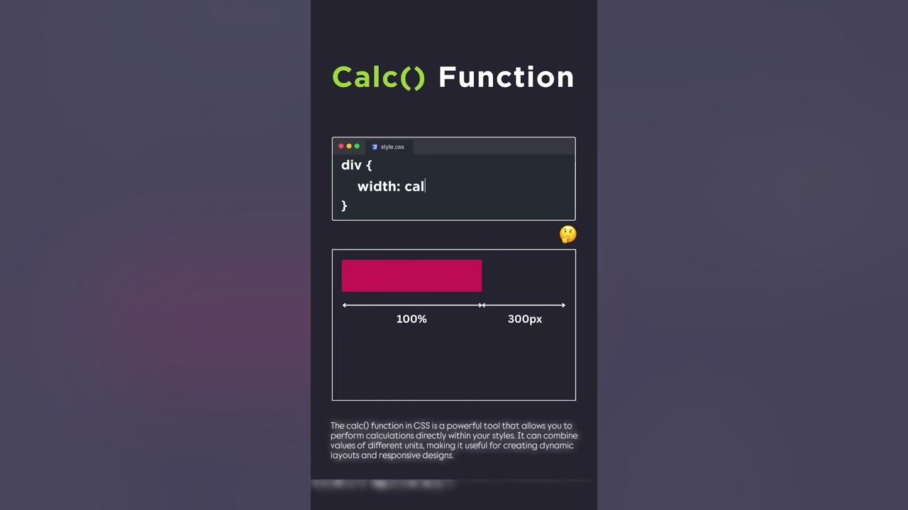 📐 Master the calc() Function! 💻 | Dynamic CSS with JS 2025||#shorts #shortvideo #function #css3 ...
