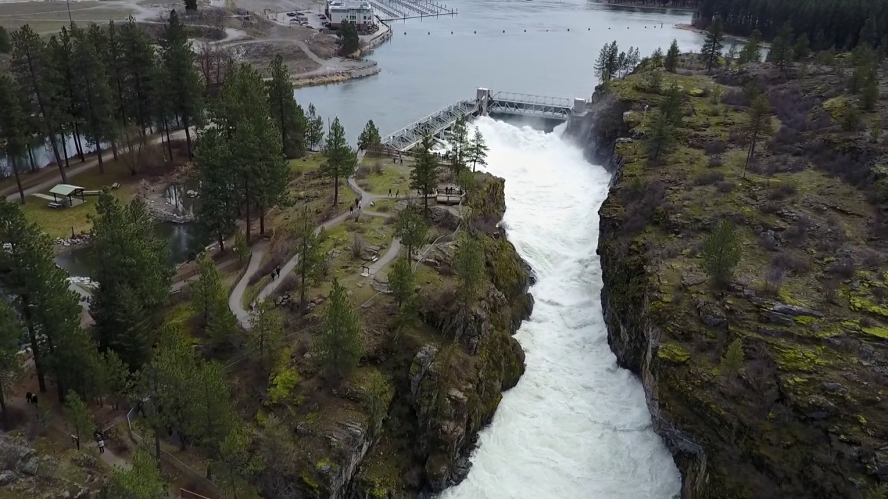 Falls Park Dam Post Falls 32017 Eastbound - YouTube