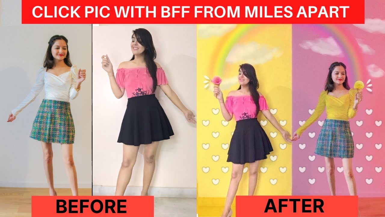 Click picture with BFF from MILES APART | Photo Shoot at home, Creative ...