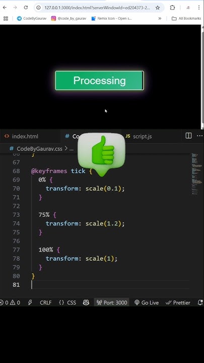 Animated Submit Button with Progress ️ | HTML CSS JS #webdevelopment #coding #shorts - YouTube