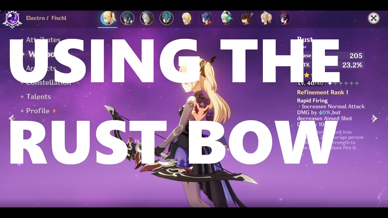 Genshin Impact - Using Rust Bow - YouTube