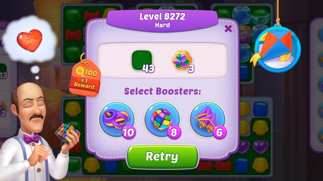 homescapes level 8272 | homescapes hard level - YouTube