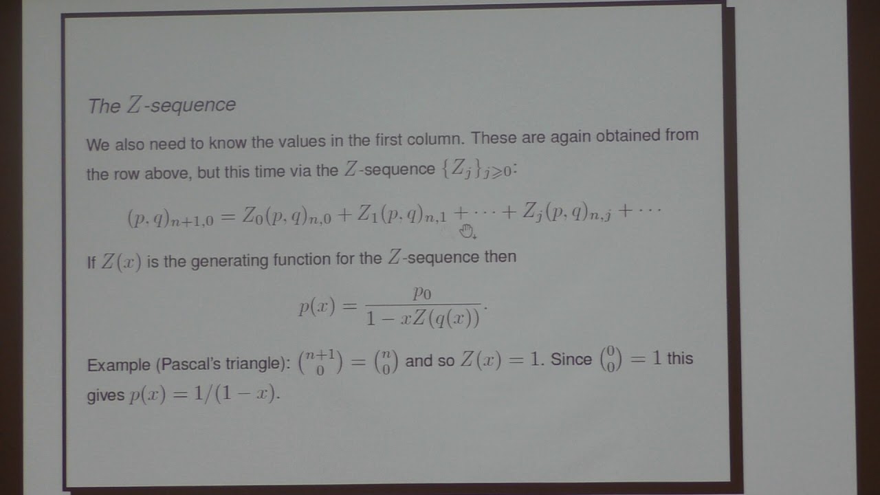 Riordan Arrays by Michael Allen 3 - YouTube