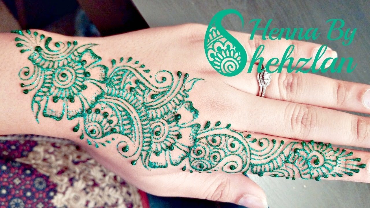 Henna By Shehzlan | How To Henna Tutorial #133 | Glitter - YouTube