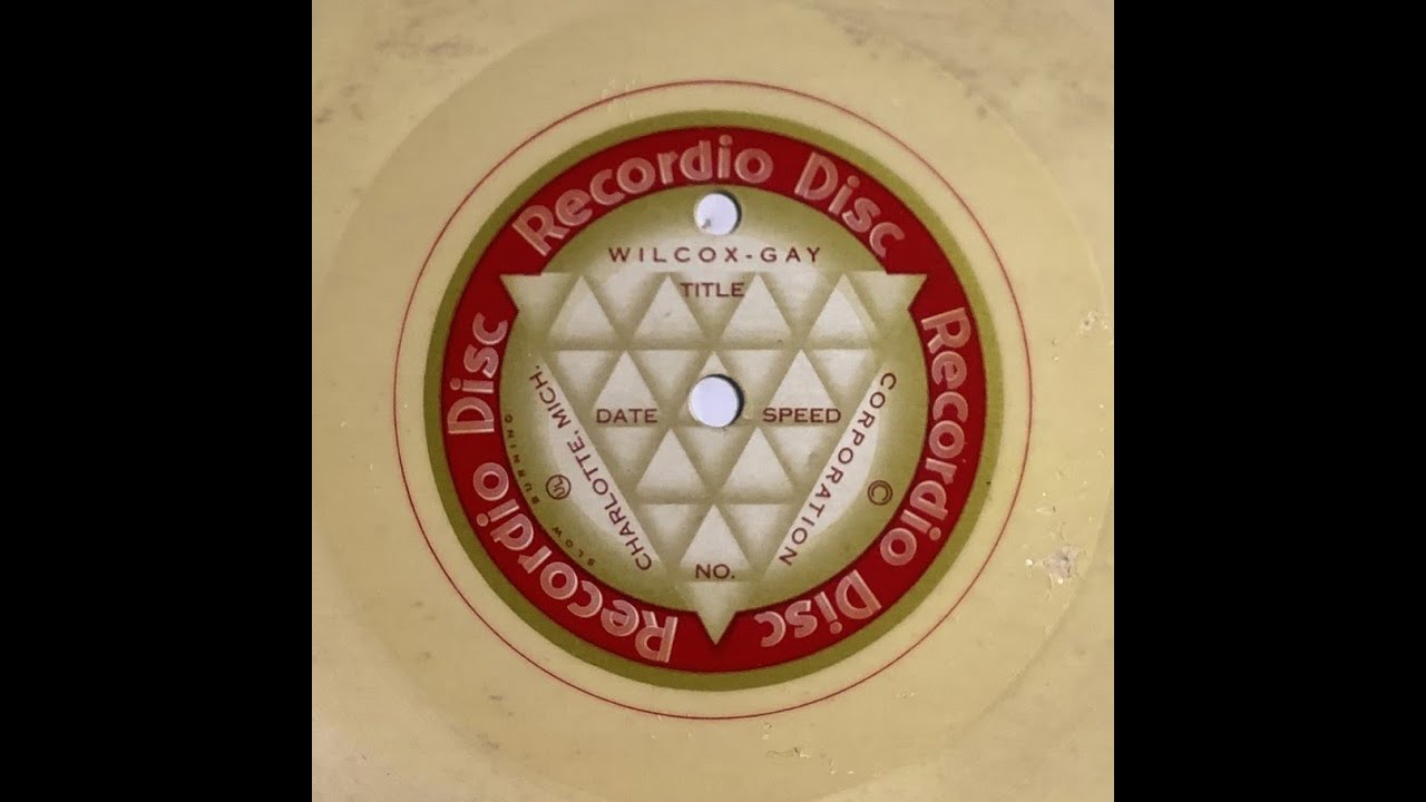 Wilcox-Gay Recordio Wax Record 78 RPM Home Recording: Audio Letter Of ...