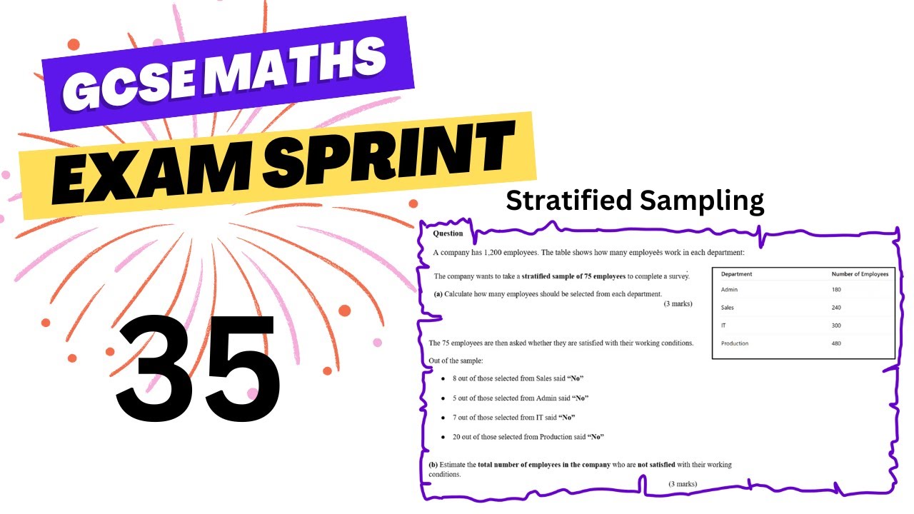 GCSE Maths Exam Sprint Series 35:Stratified Sampling Explained - YouTube