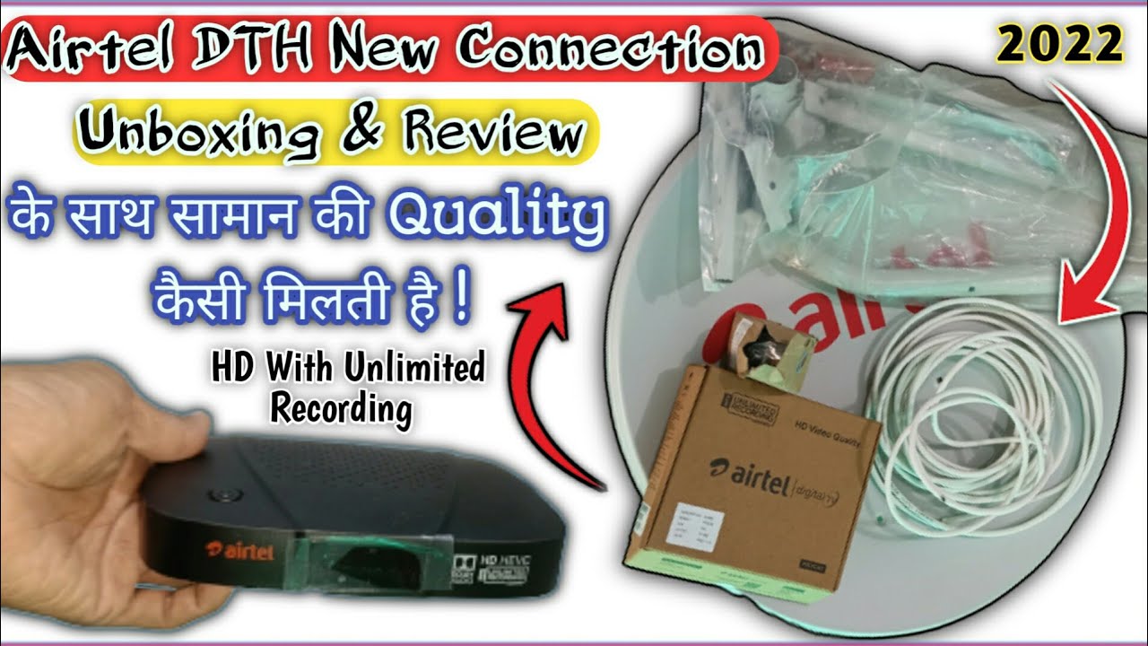 Airtel DTH New HD Connection Unboxing & Review || airtel digital tv New ...