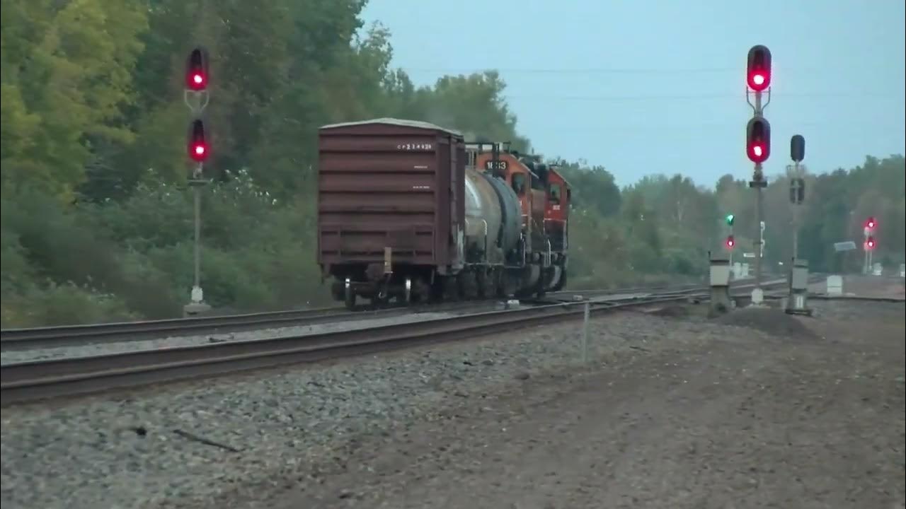 BNSF 1851 East (local) at W Saunders, WI - YouTube