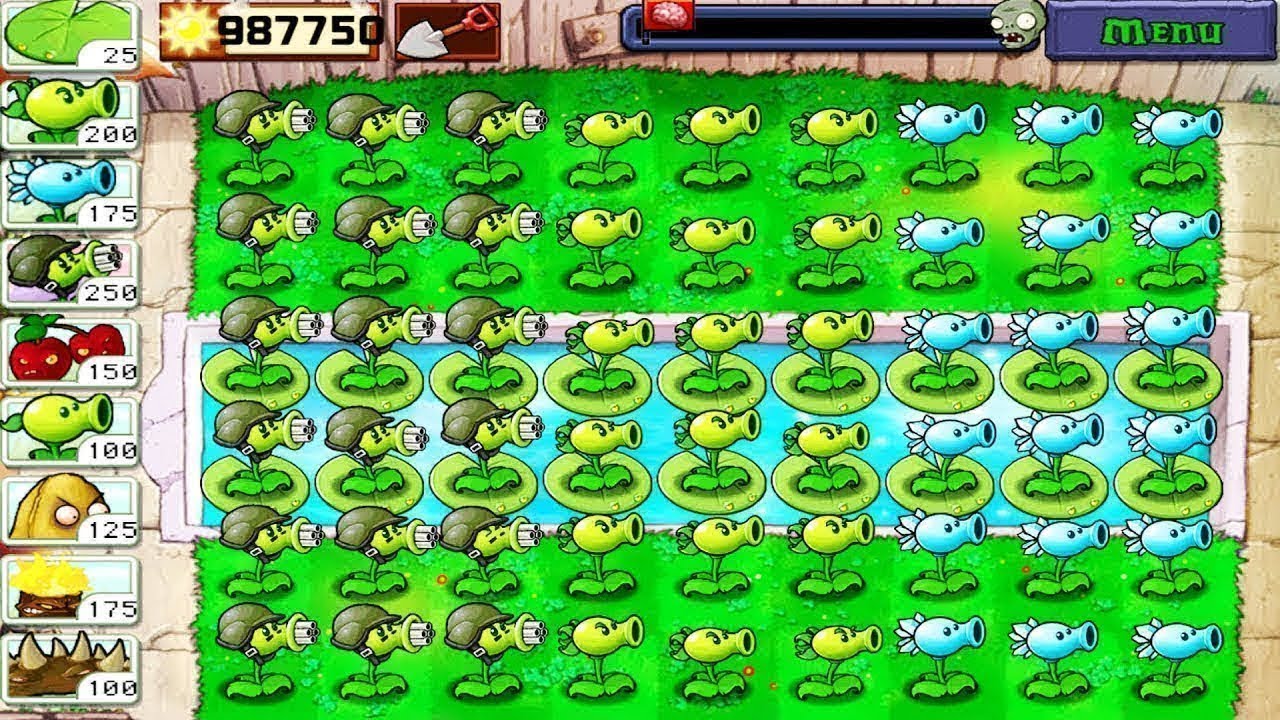 Plants vs Zombies - Repeater Vs All Zombies PvZ - YouTube