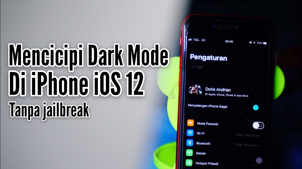 Fitur dark mode di iPhone iOS 12 tanpa jailbreak. - YouTube