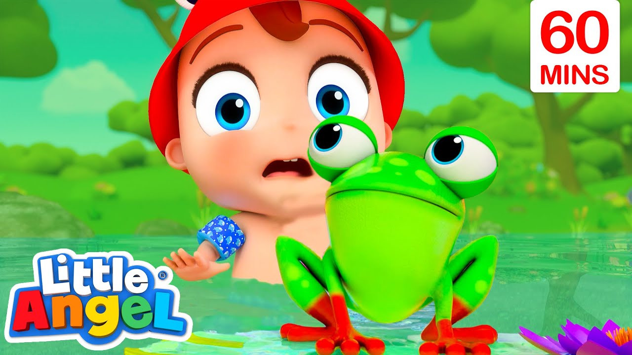 Swimming at the Lake With Green Froggie | 1 Hour of Little Angel ...