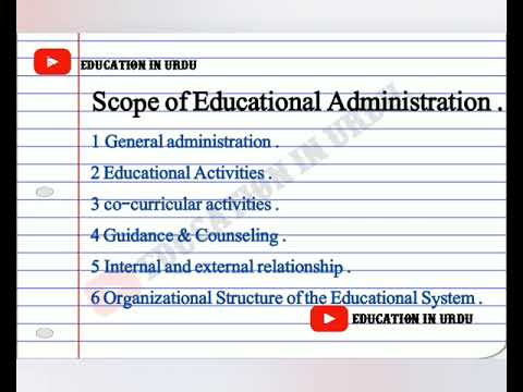 Scope of Educational Administration. - YouTube