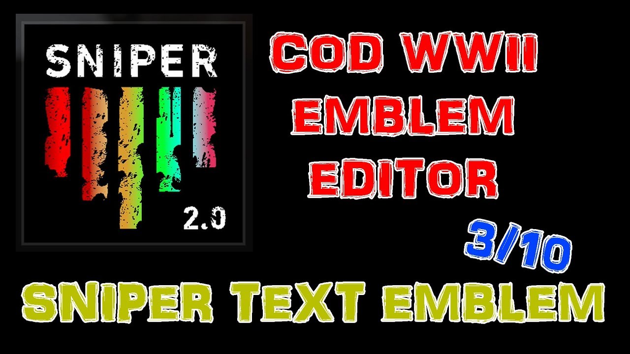 COD WWII Emblem Editor "Sniper Emblem, Difficulty 3/10" - YouTube