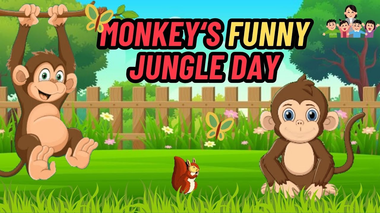 Monkey's Funny Jungle Day #childrensstory #story #storytime - YouTube