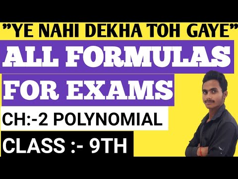 Class 9th maths all formulas of Polynomial | all formulas for math ...