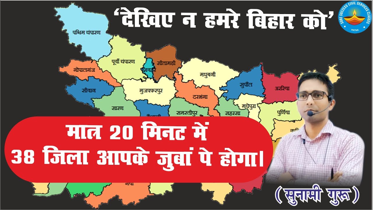 Target 69th & 70th BPSC -Bihar Map / बिहार के 38 जिला को Life Time के ...