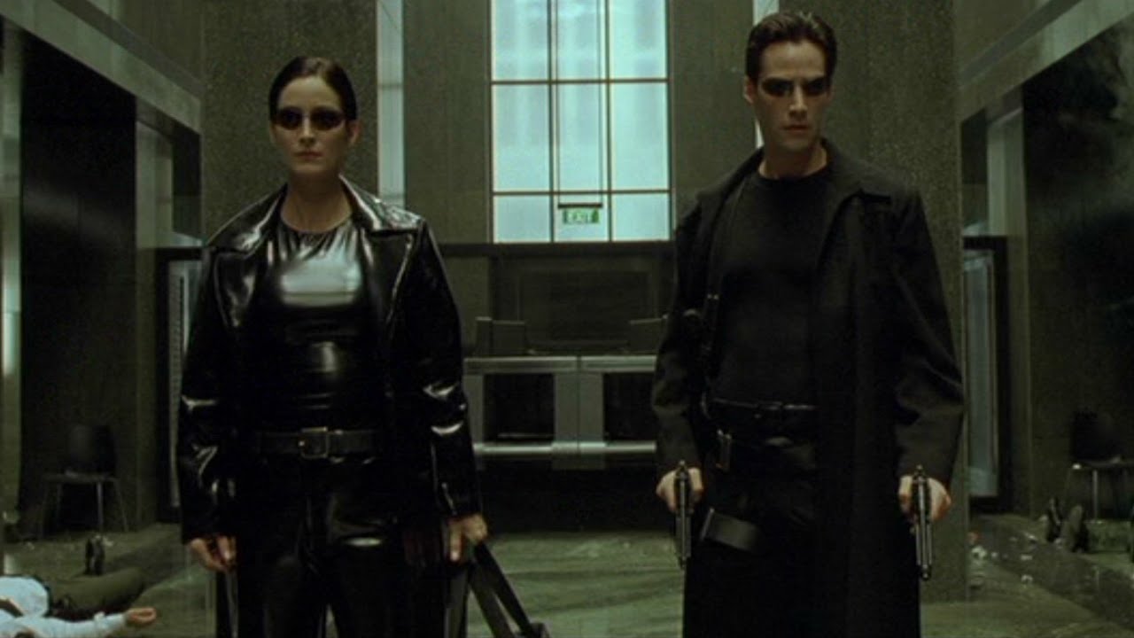 The Matrix (1999) - Lobby Shootout Scene [4K Ultra HD] - YouTube