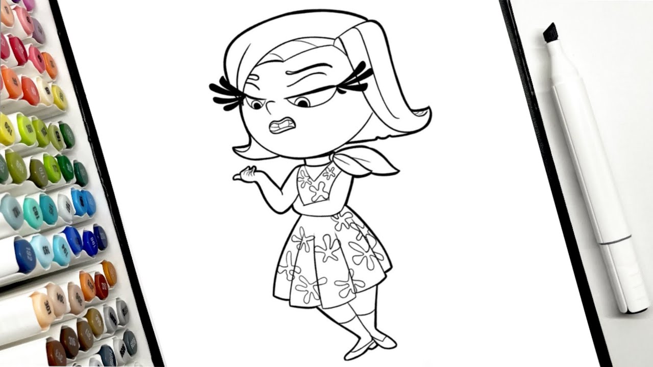 Inside Out 2 Disgust Coloring | Coloring Videos for Kids #coloring # ...