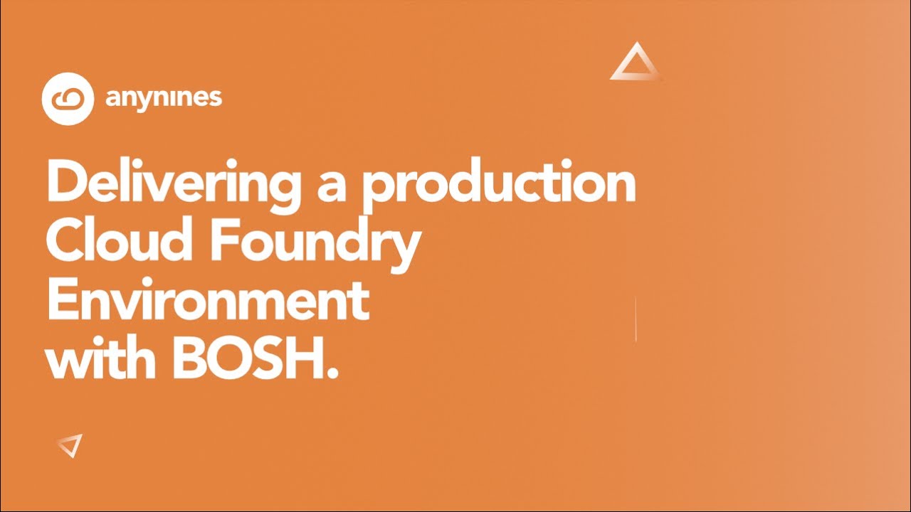 Delivering a production Cloud Foundry Environment with Bosh - YouTube