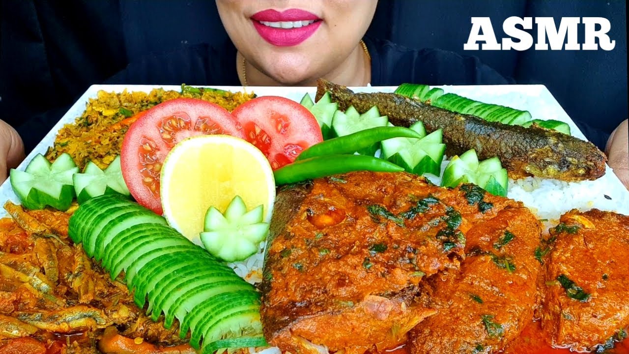 ASMR:SPICY SEHRI FISH VHUNA,FISH FRY,SMALL FISH CHORCHORI,CABBAGE FRY ...