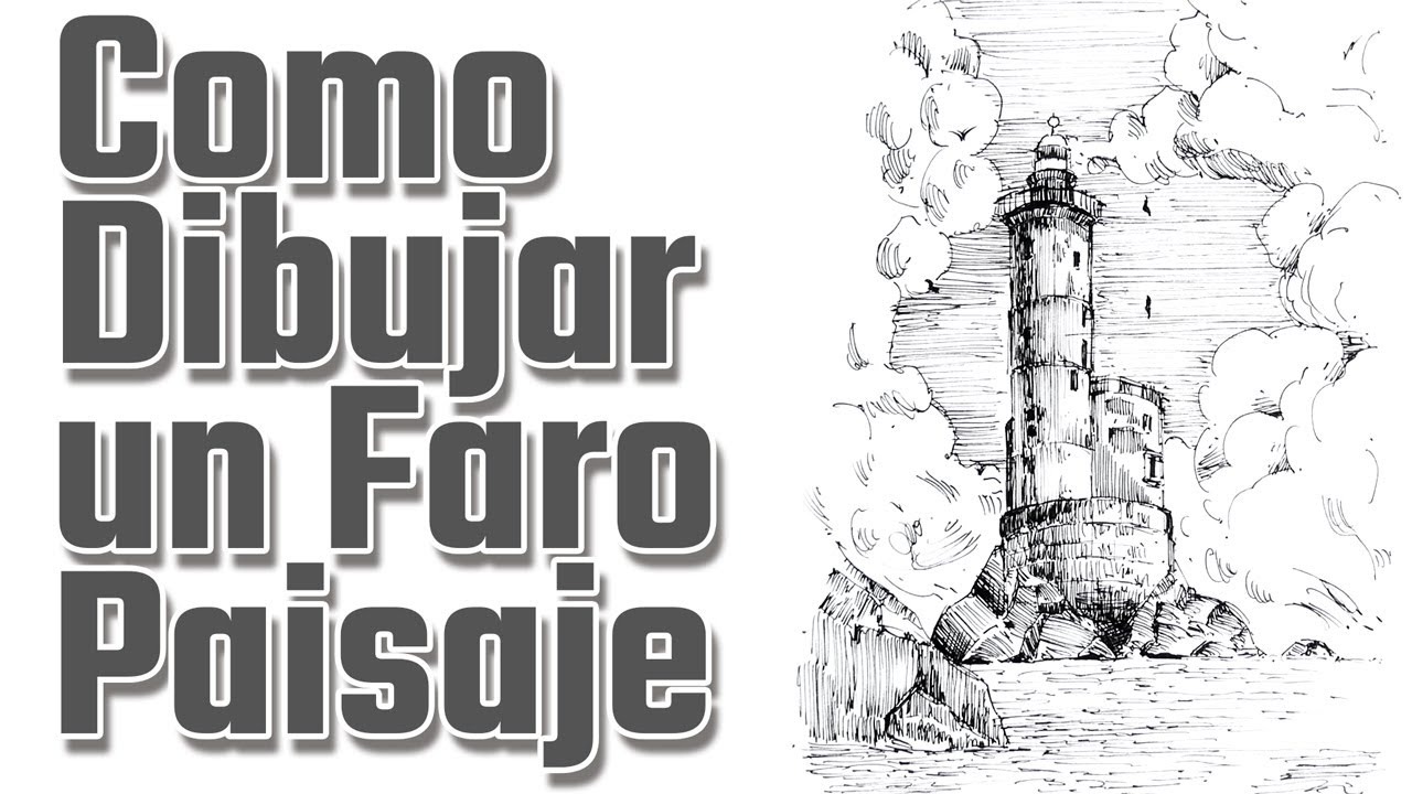 Como Dibujar un Faro | Paisaje con Lineas - YouTube