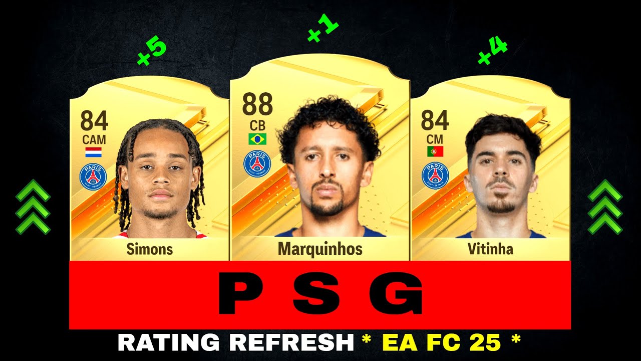 EA FC 25 | NEW PSG PLAYER RATINGS !!! | (FIFA25) 🔥😱ft. Marquinhos , Xavi Simons, Vitinha. - YouTube