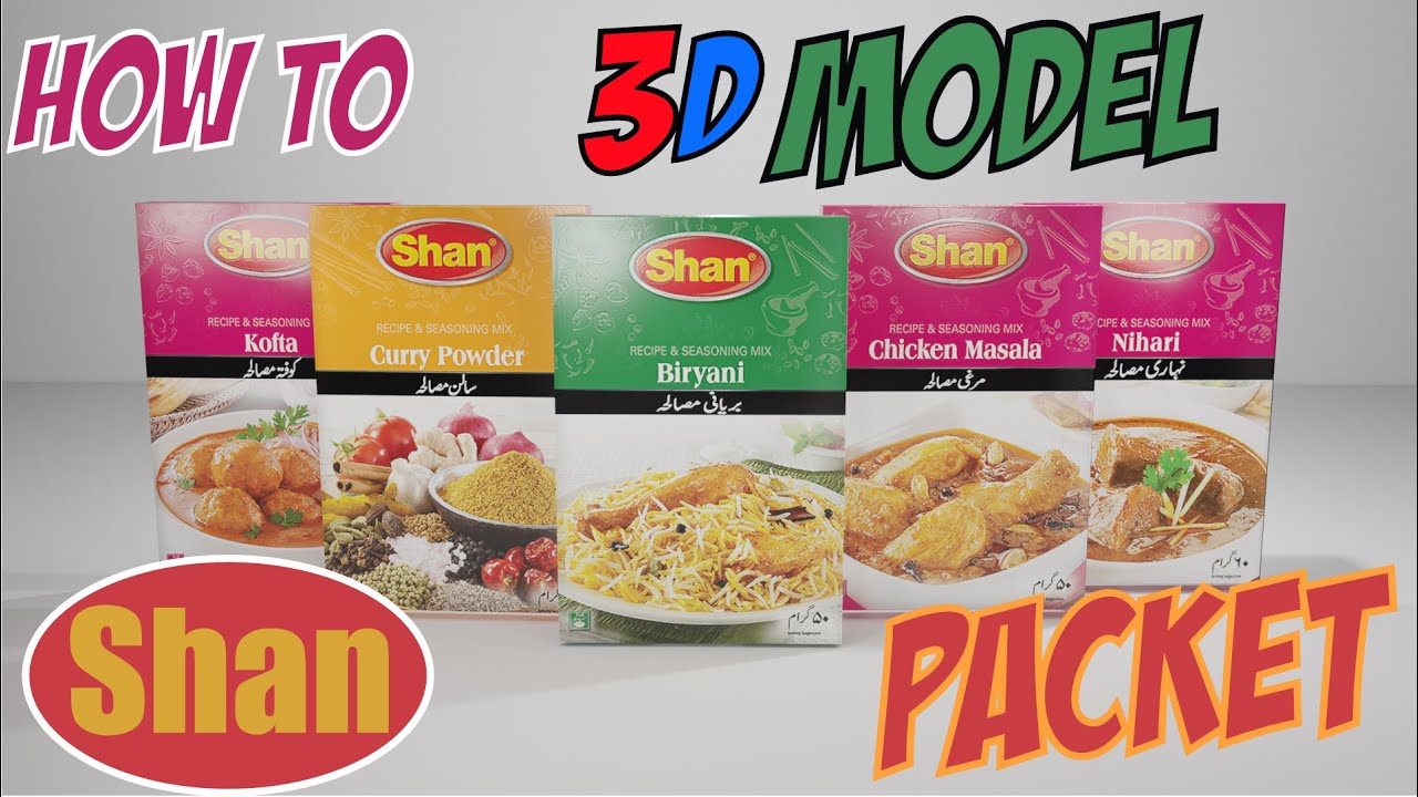 Blender 2 82 How to Make Food Product Shan Masala Packet - YouTube