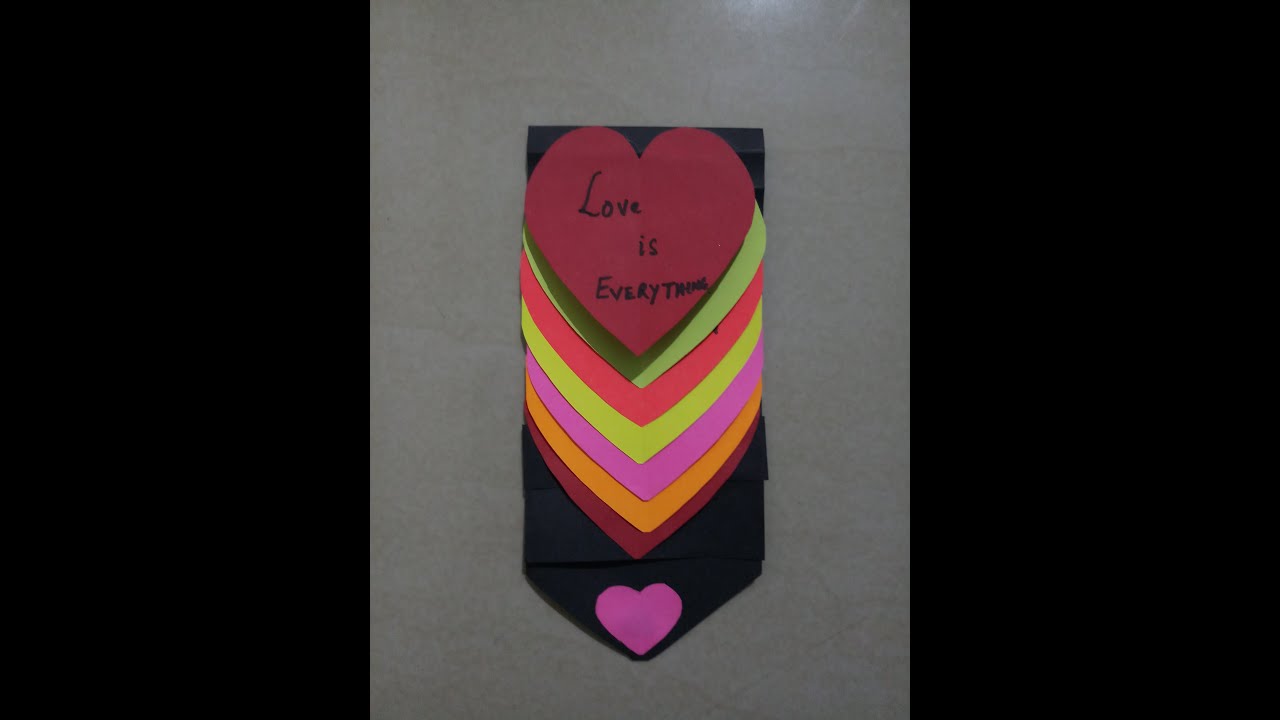 DIY - Rainbow Heart waterfall Card | Pull me waterfall card | Best ...