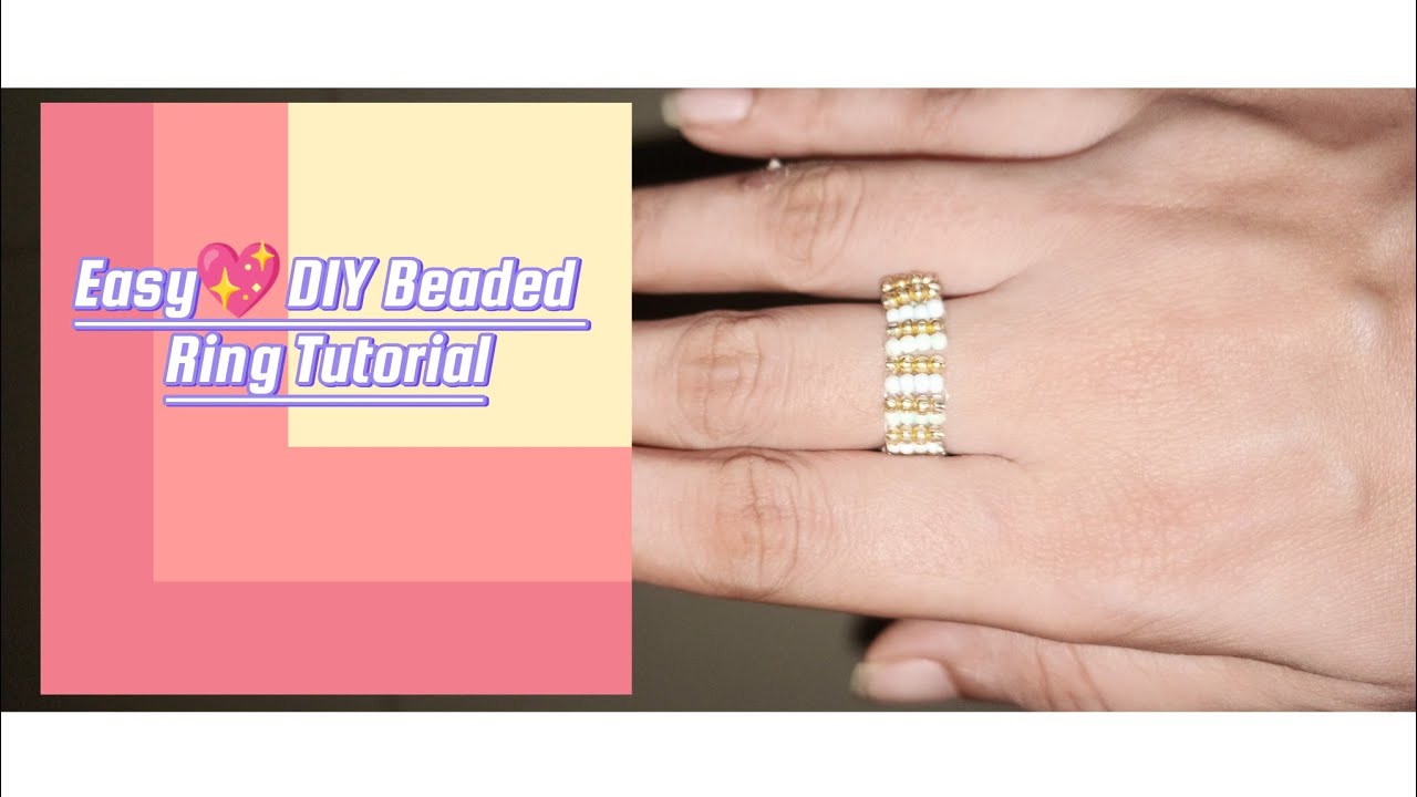 Easy DIY Beaded Ring Tutorial💖//Elegent Bead ring making - YouTube