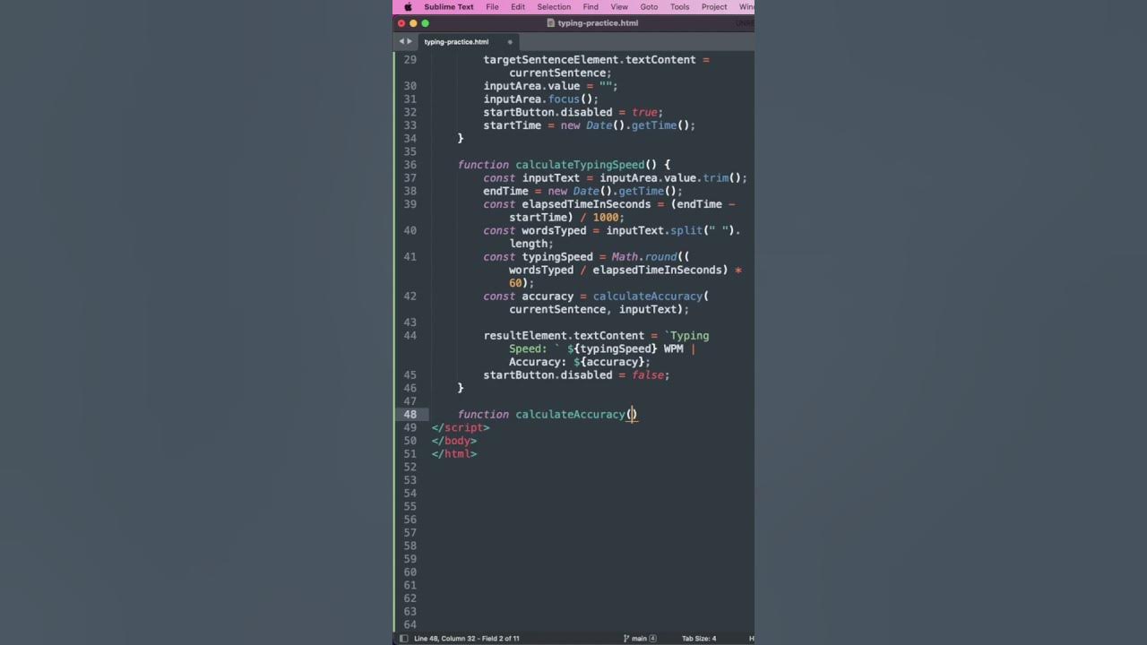Typing Speed Test App with JavaScript #javascript #coding - YouTube