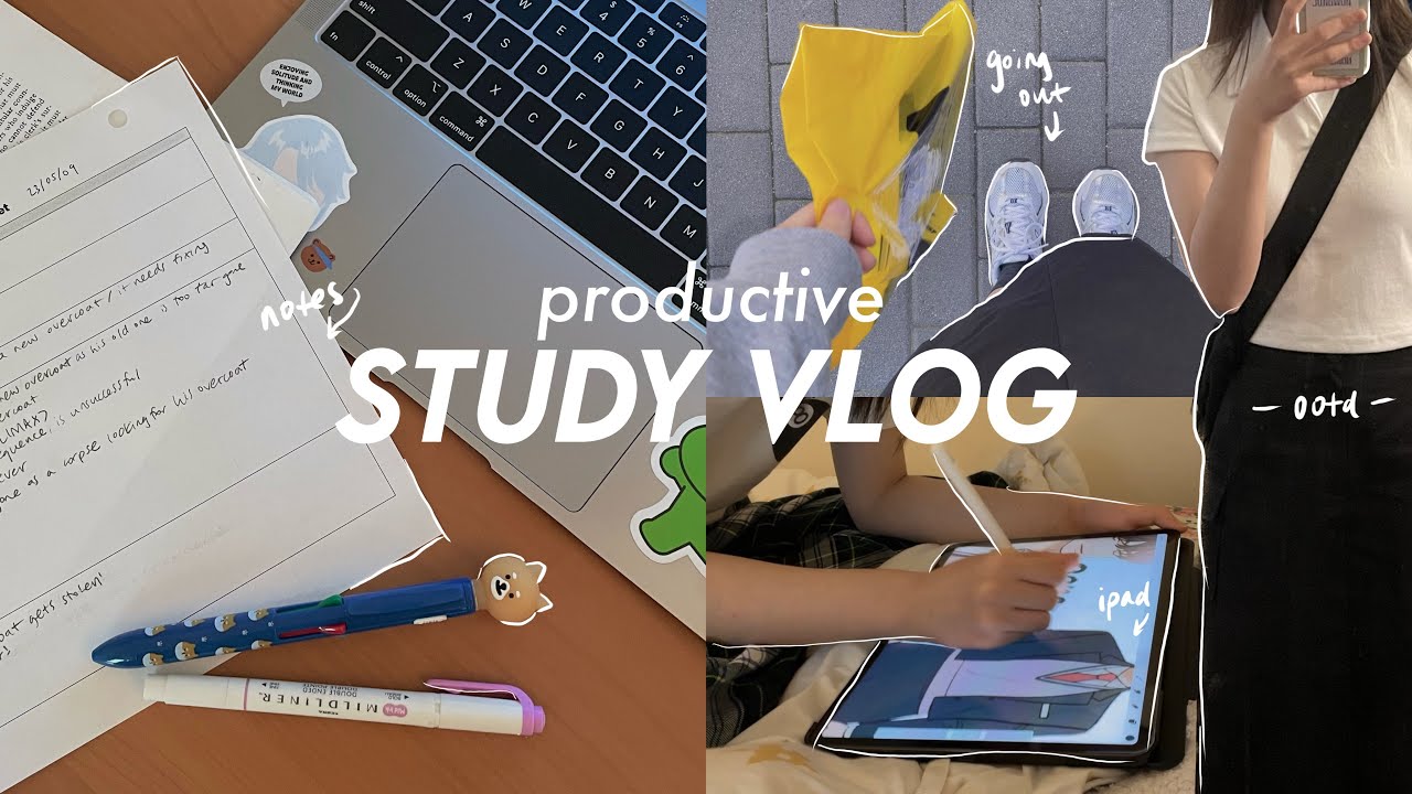 study vlog🧋study grind, productive days, realistic, ipad pro, what i ...