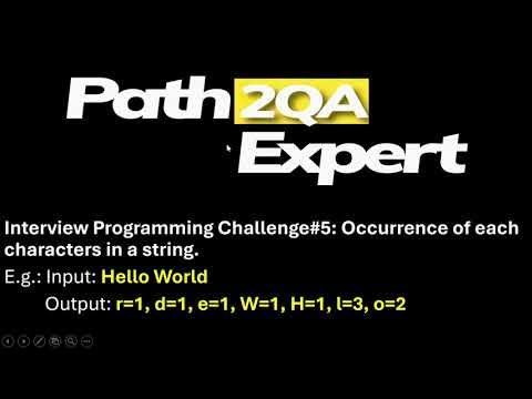 QA Interview Programming Challenge#5 Occurrence of each character in a string #coding #interview ...