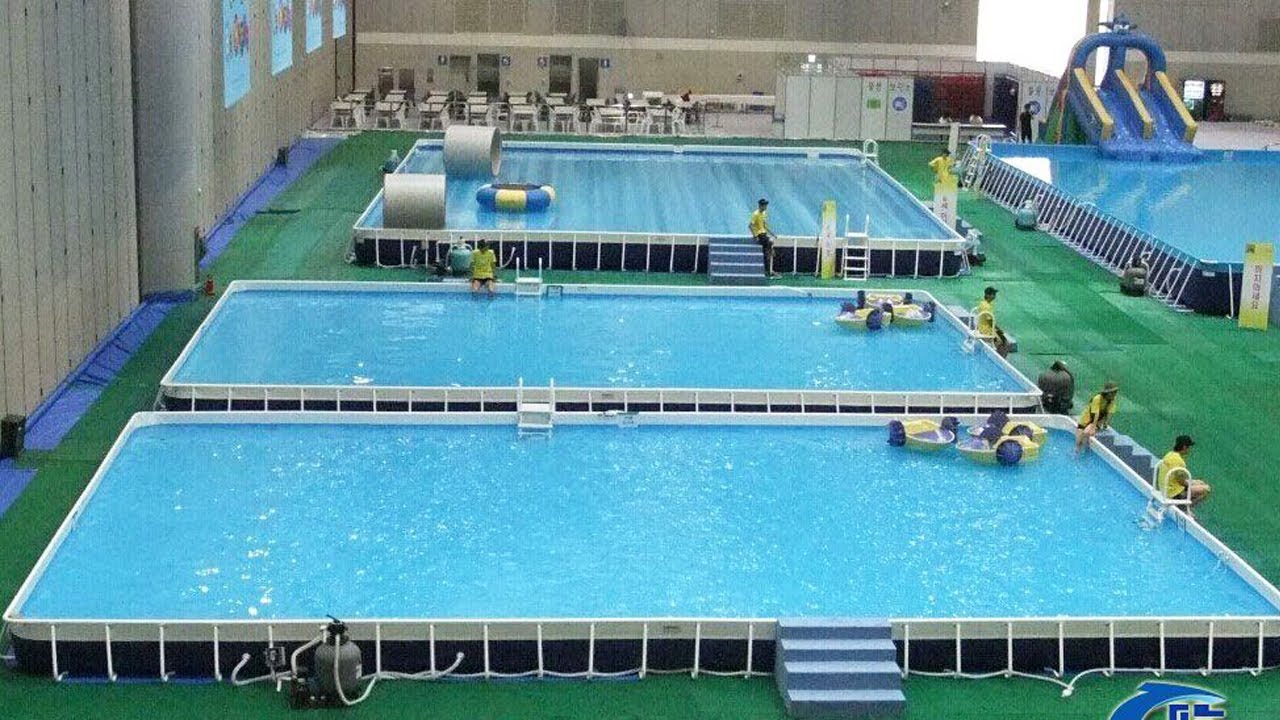 Indoor above ground swimming pool / indoor water parks - YouTube